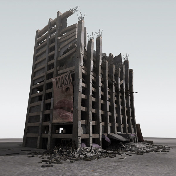 destroyed building 3d model
