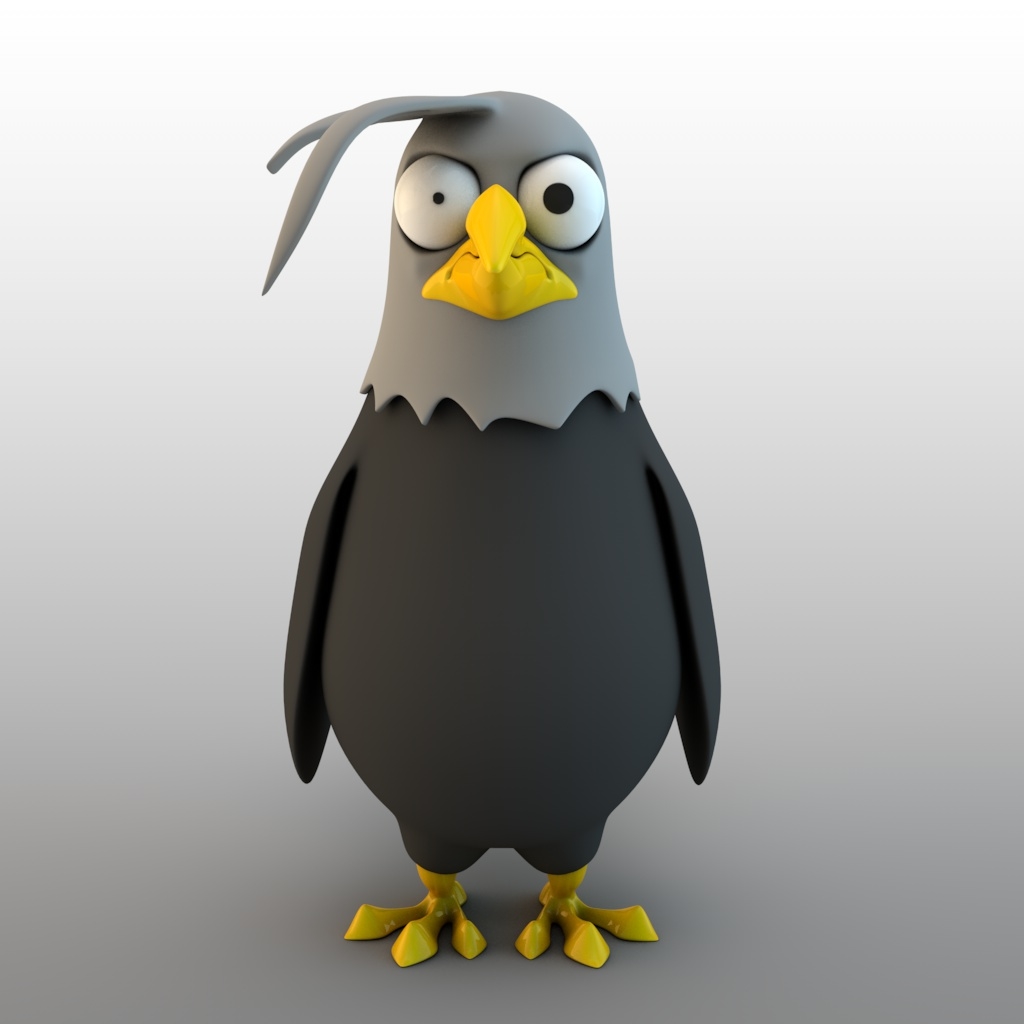 cartoon bird 3d model