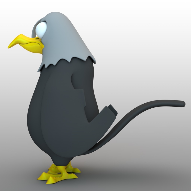 cartoon bird 3d model