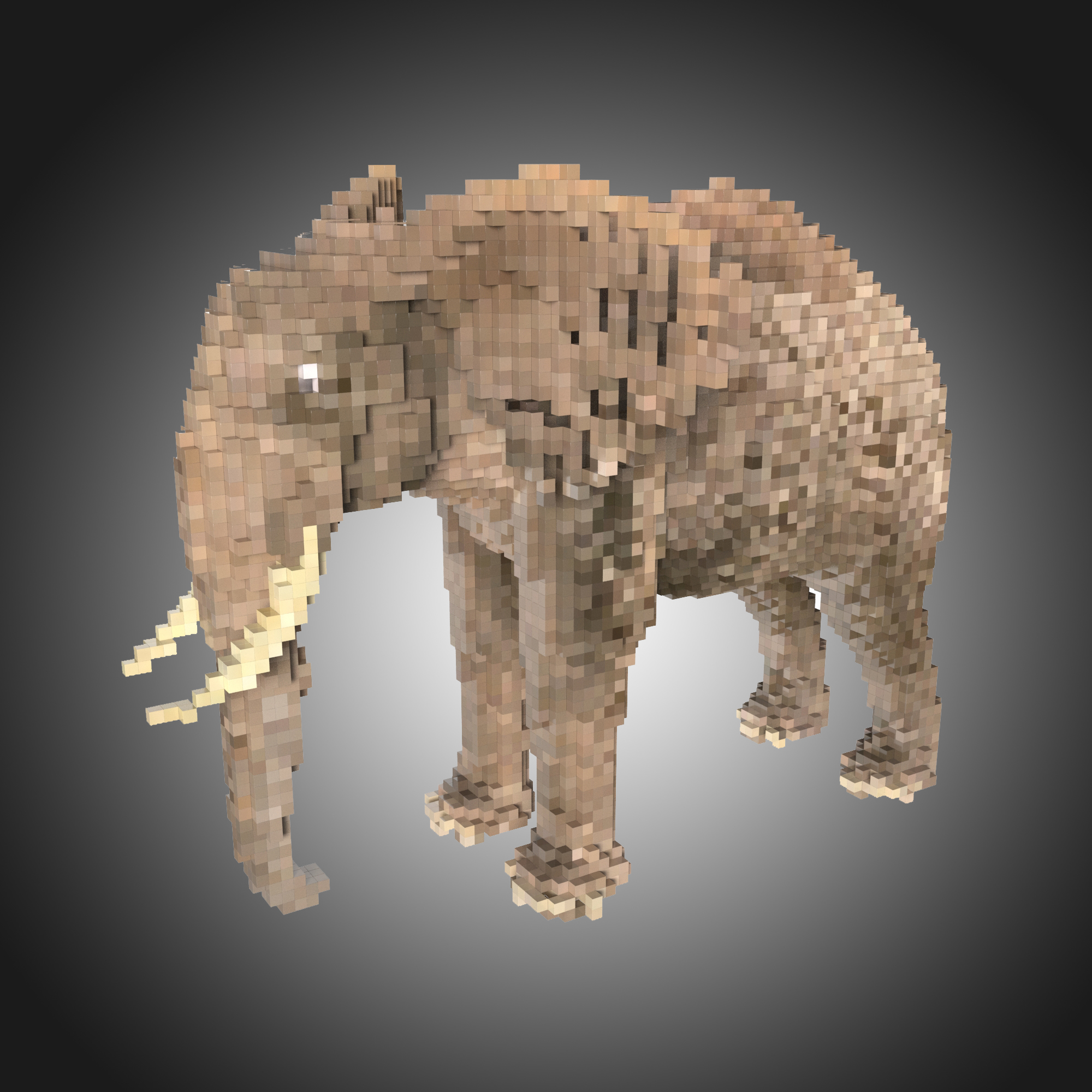 3d model 8 voxel animals
