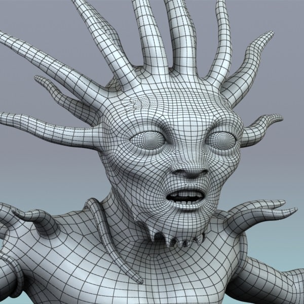 3d model creature rigged morph
