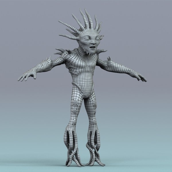 3d model creature rigged morph