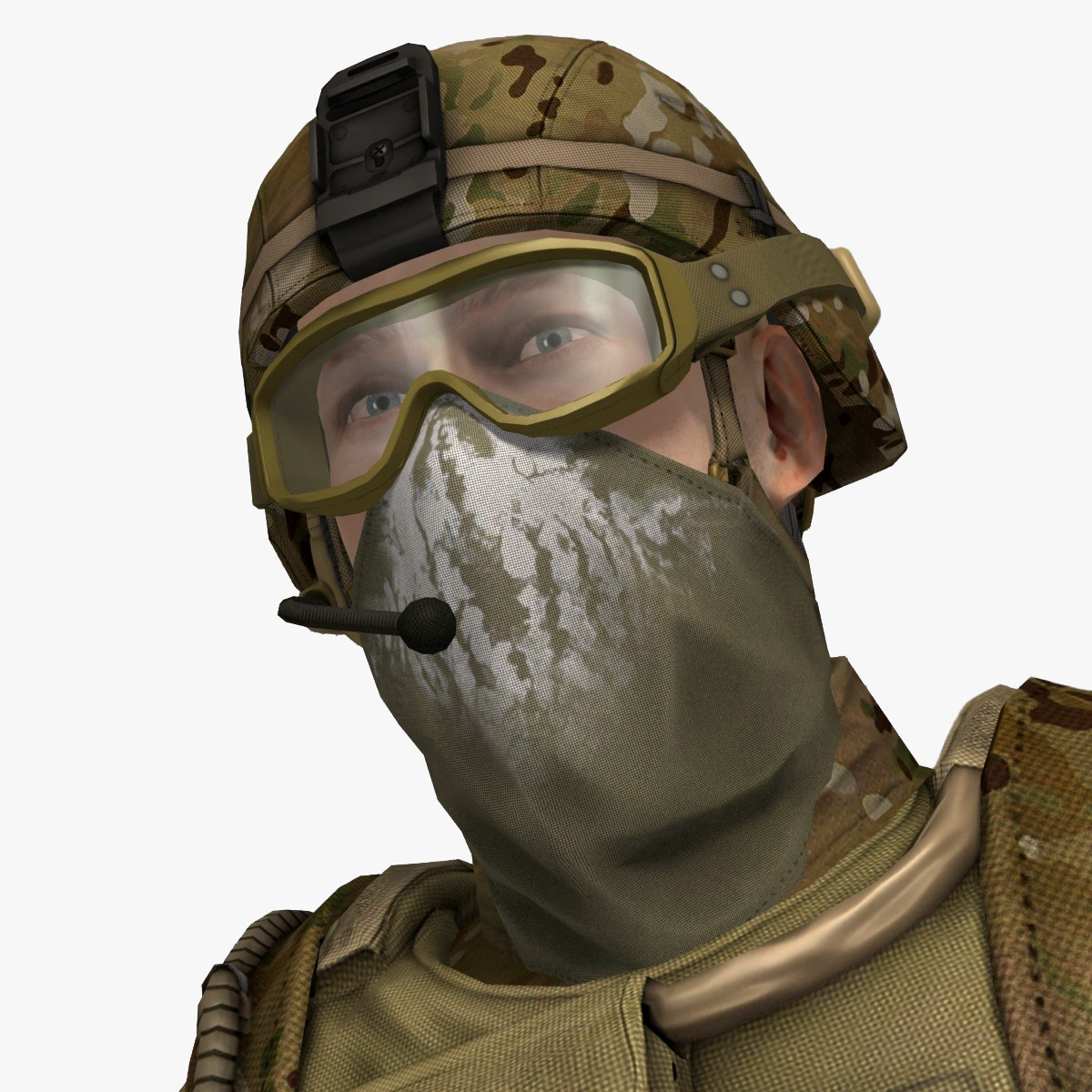 3d military male soldier set model