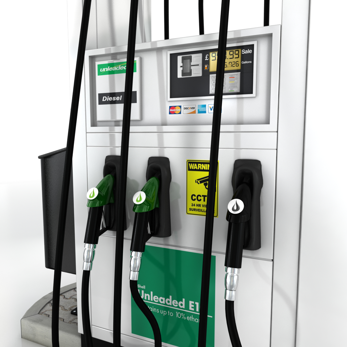 petrol fuel pump 3d model