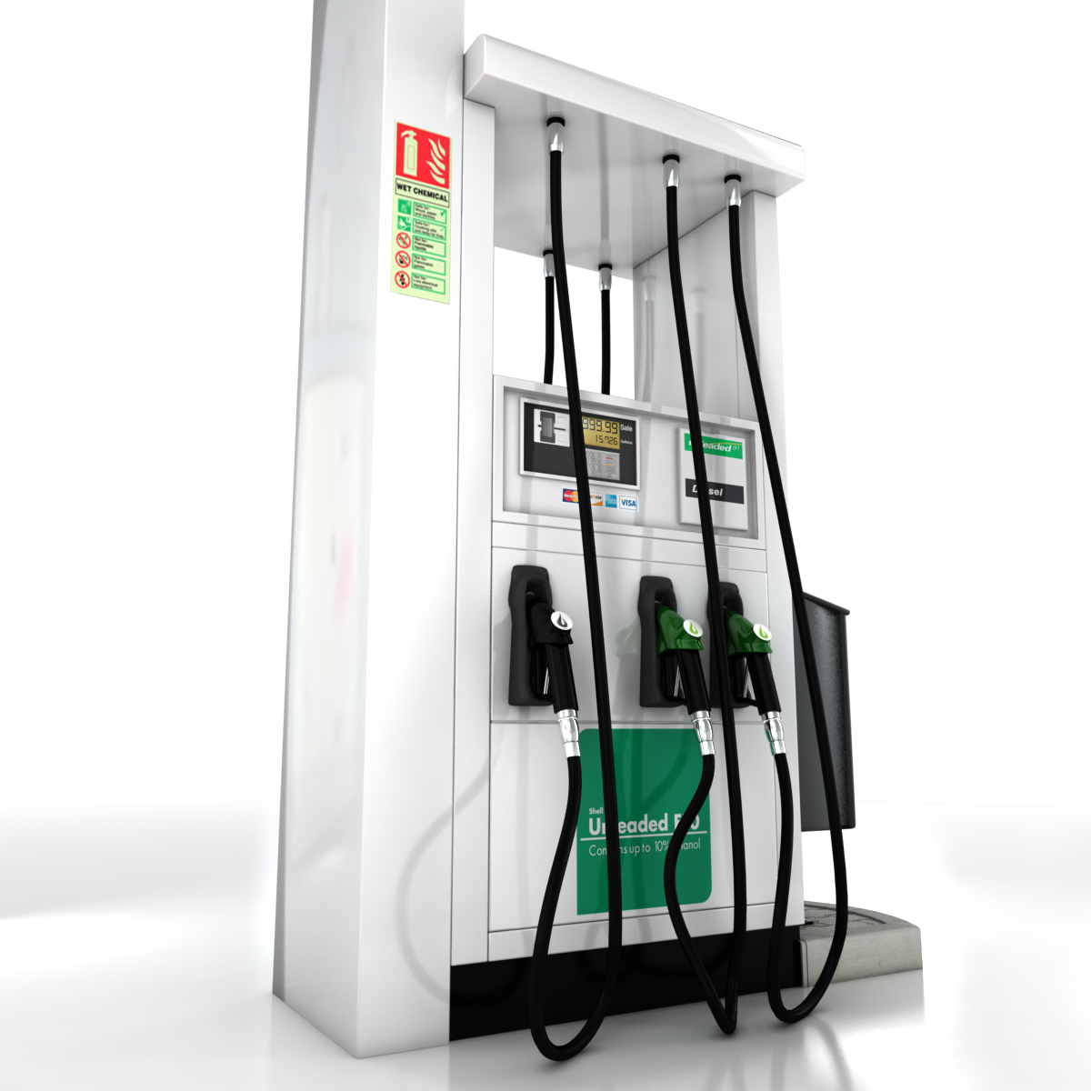 petrol fuel pump 3d model