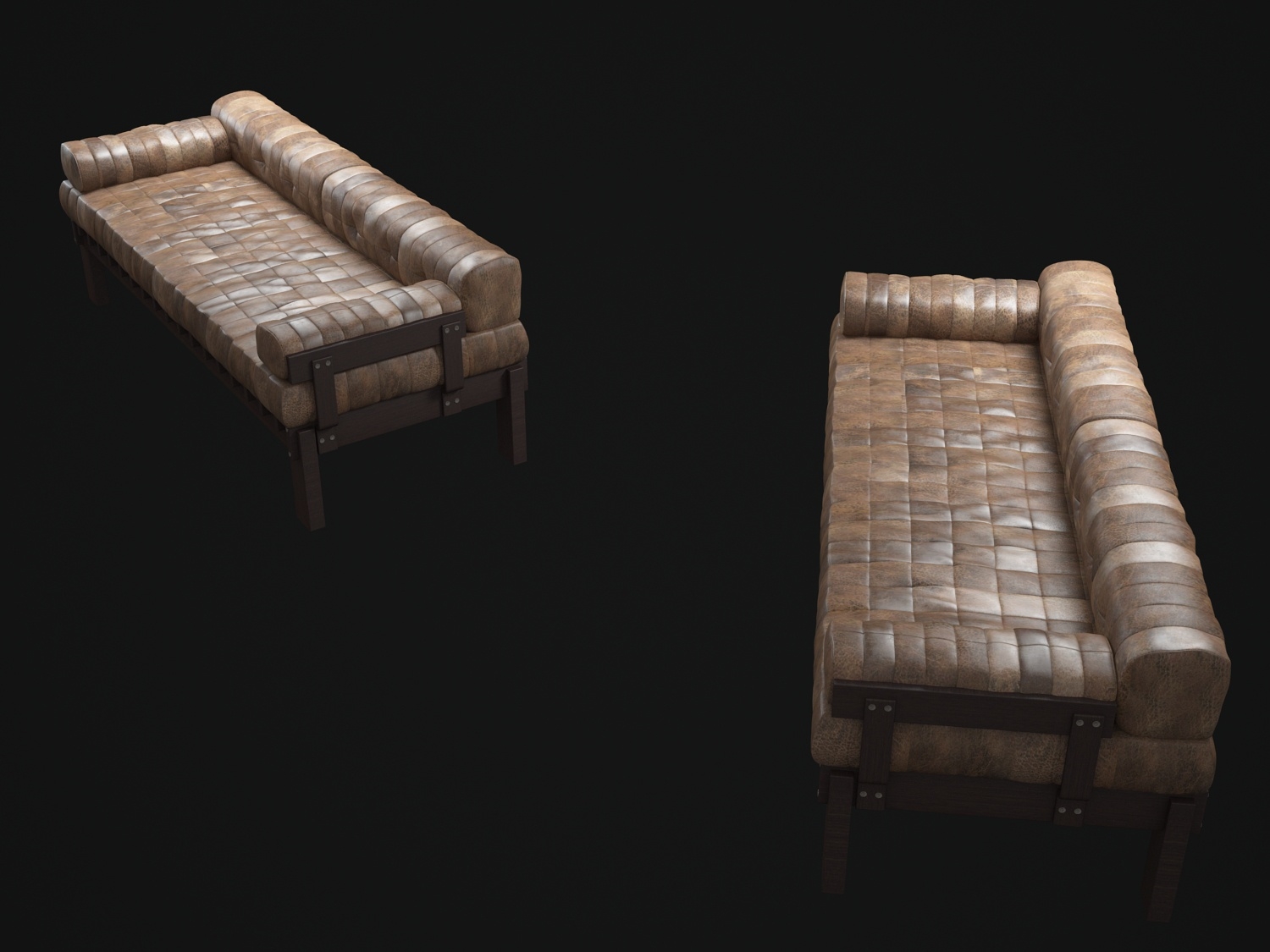 3d stitching-leather-sofa model