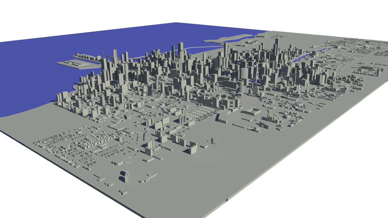 3d cityscape chicago
