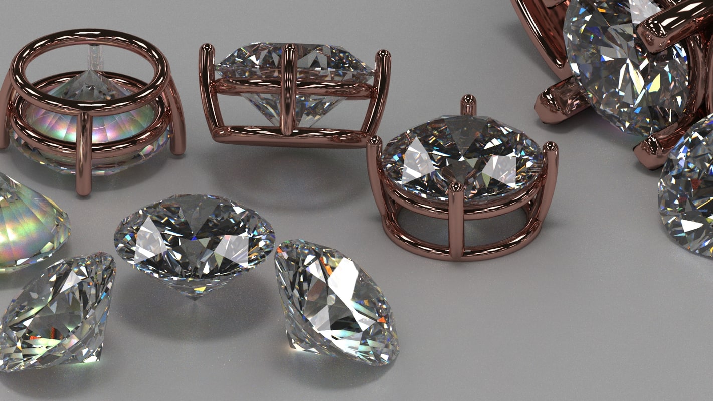3d diamond brilliant model