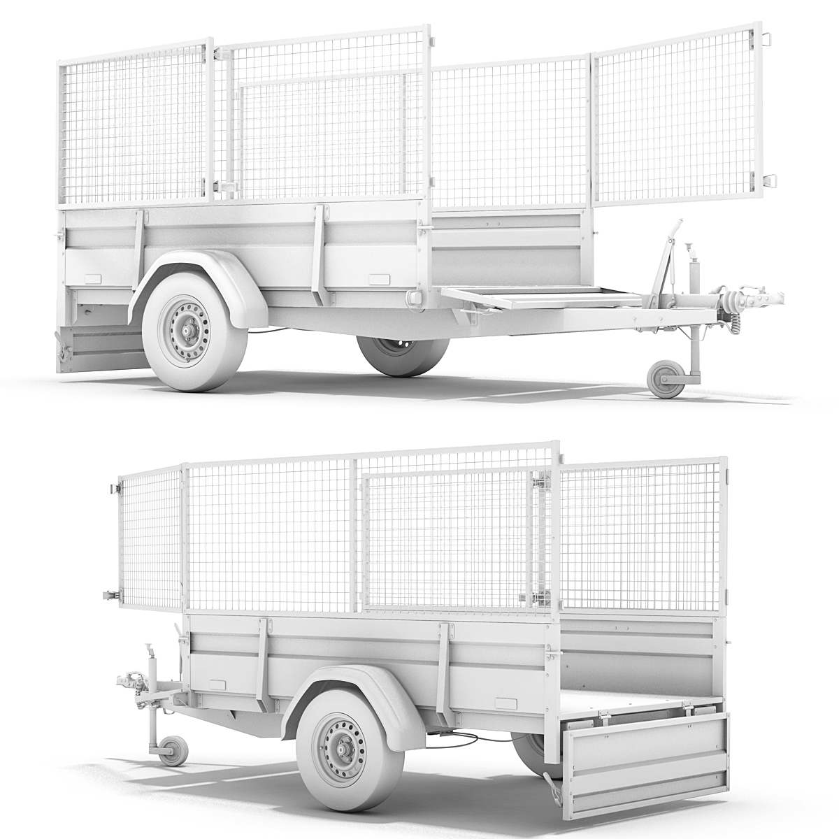 utility trailer 3d model