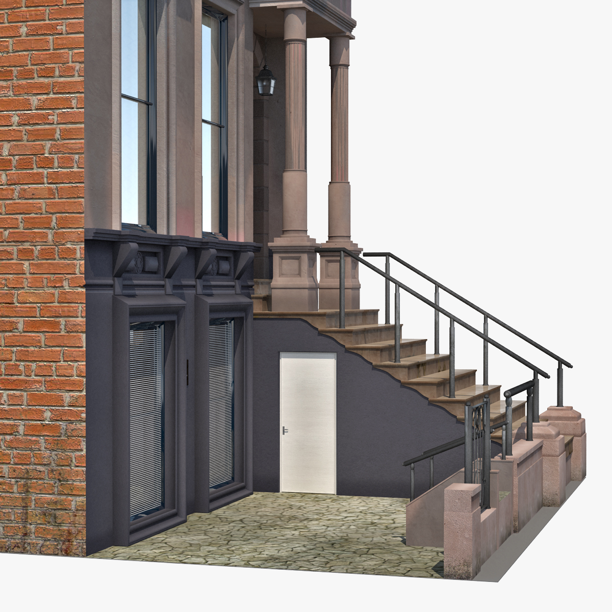 3d model house brownstone