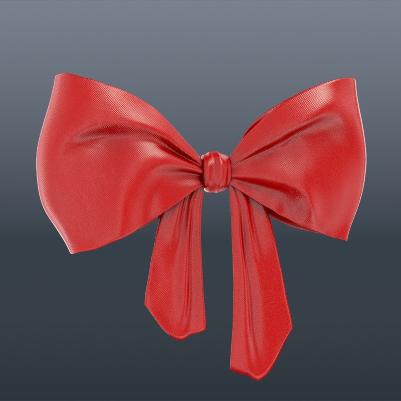 3d red bow model