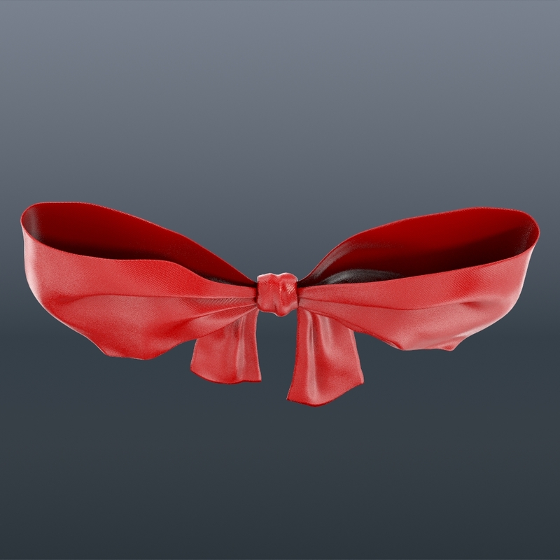 3d red bow model
