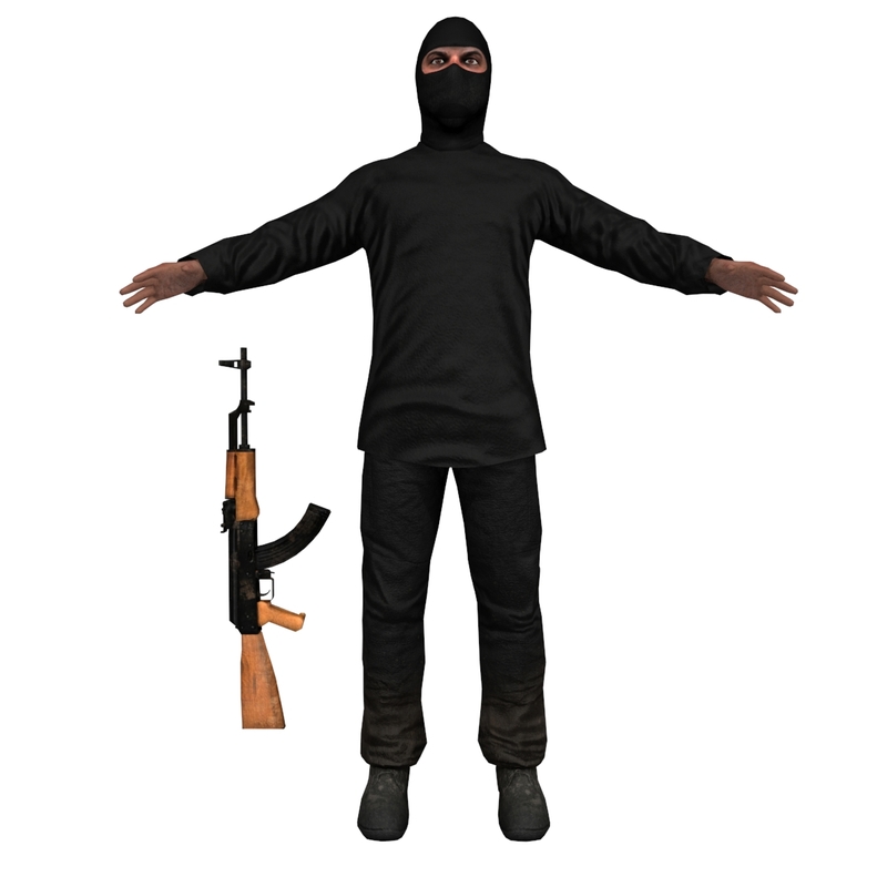 3d model of terrorist man