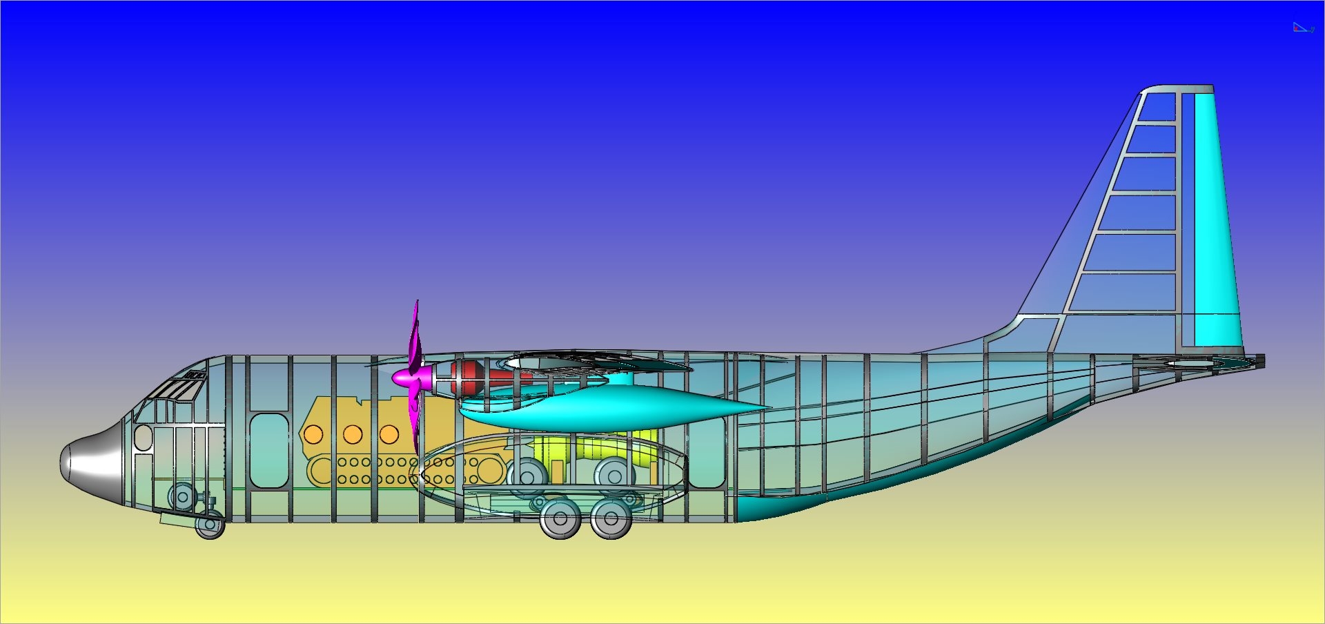 3ds max lockheed c-130j transport aircraft