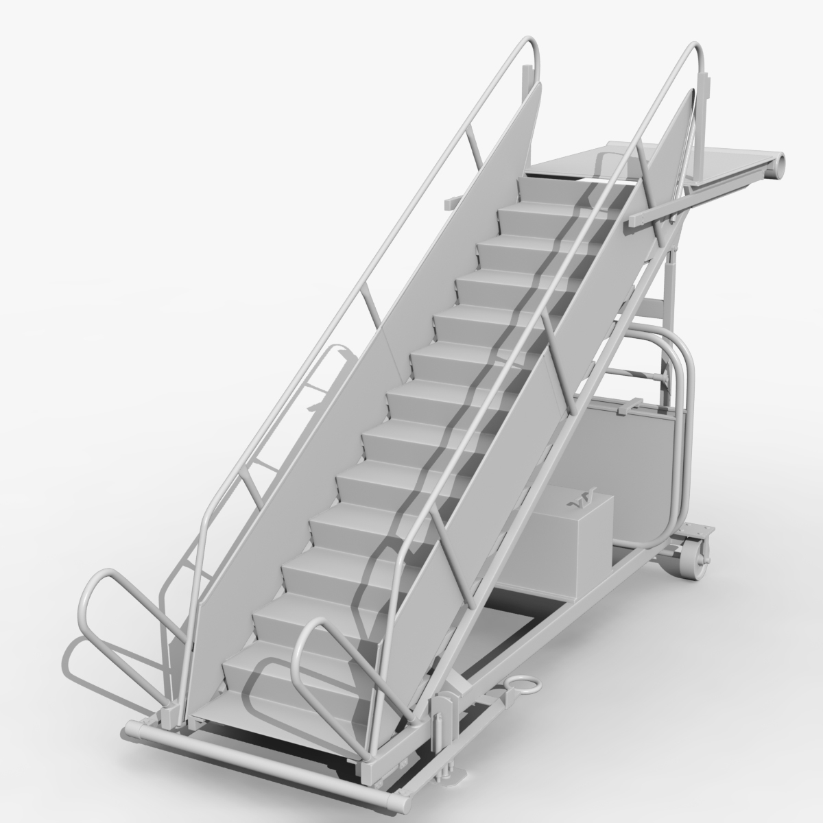3d airport passenger boarding stairs