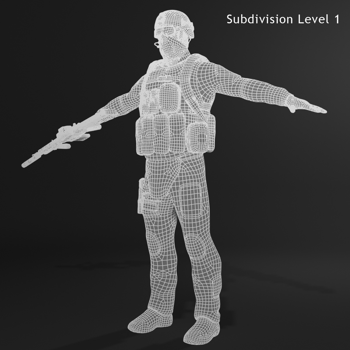 3d military male soldier set model