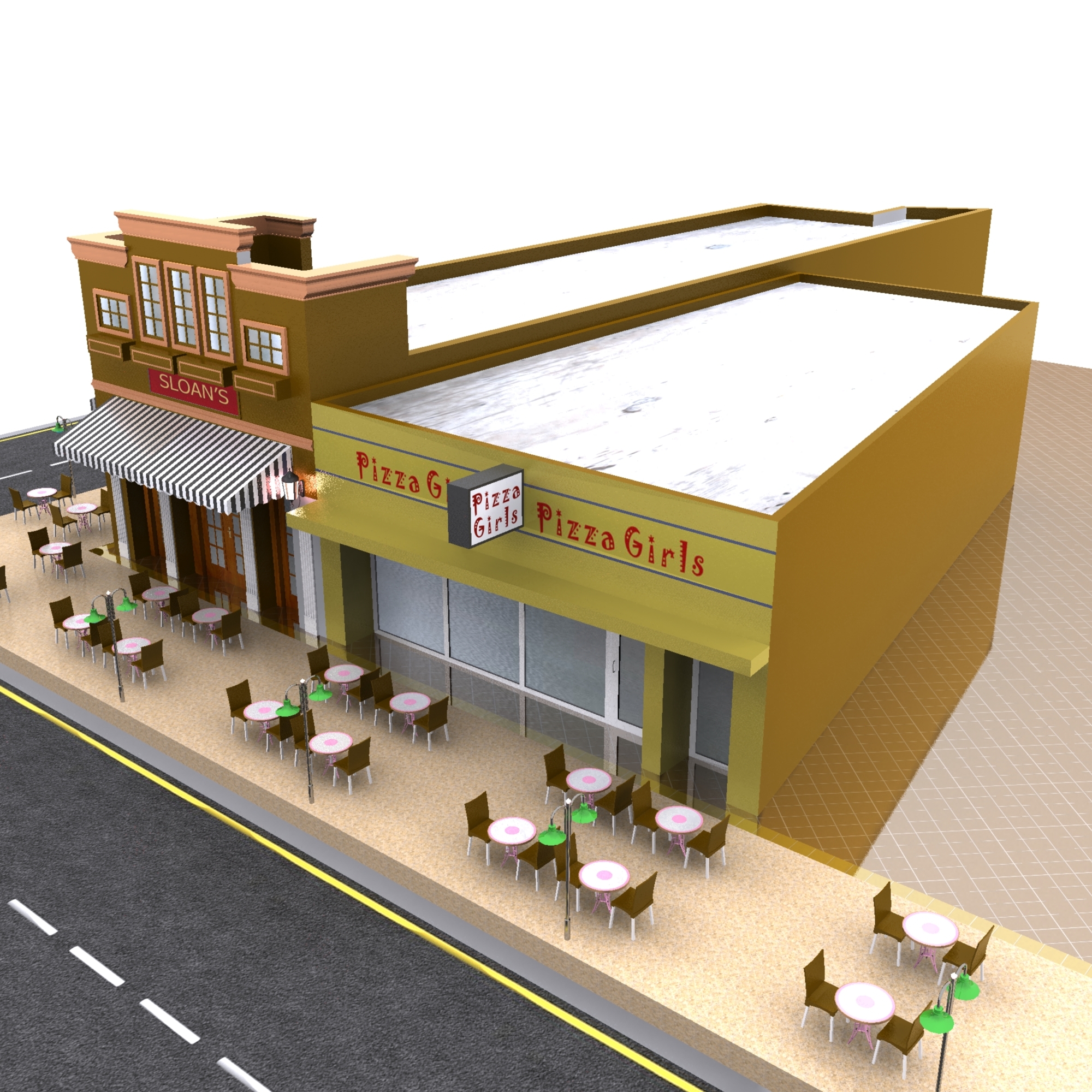 3d max fast food restaurant