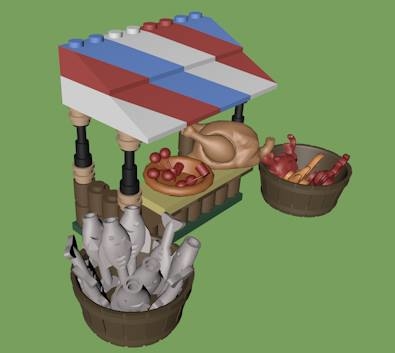 c4d lego market stall