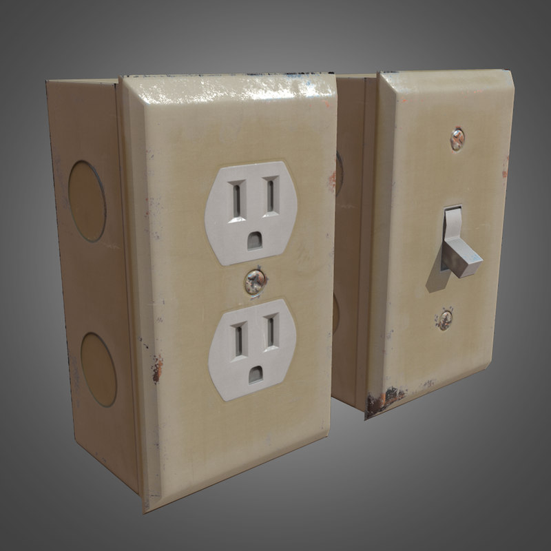 3d obj electrical outlets ready pbr