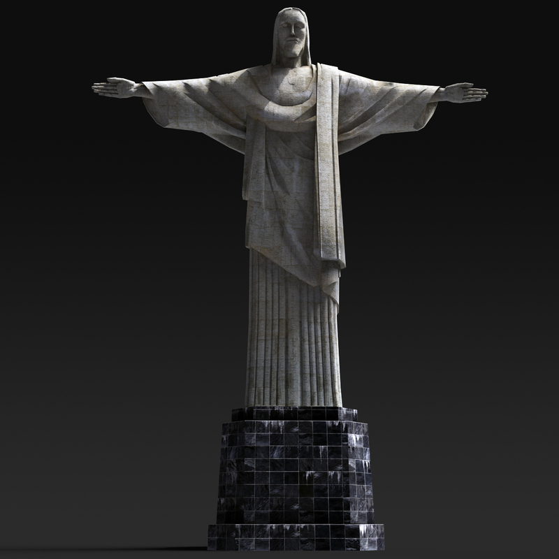 christ statue 3d model
