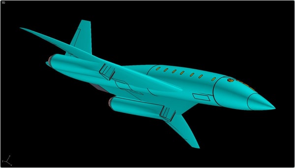 tu-444 supersonic business jet 3dm