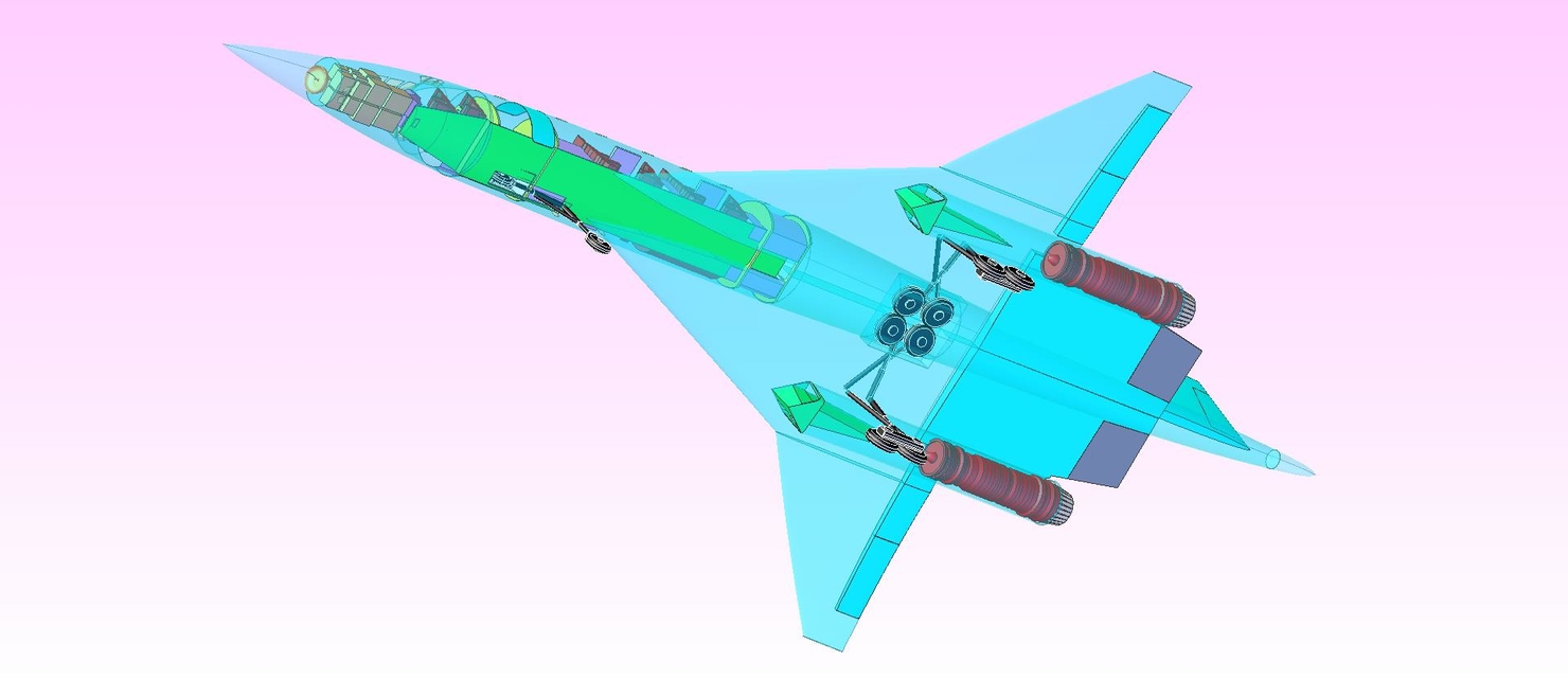 tu-444 supersonic business jet 3dm