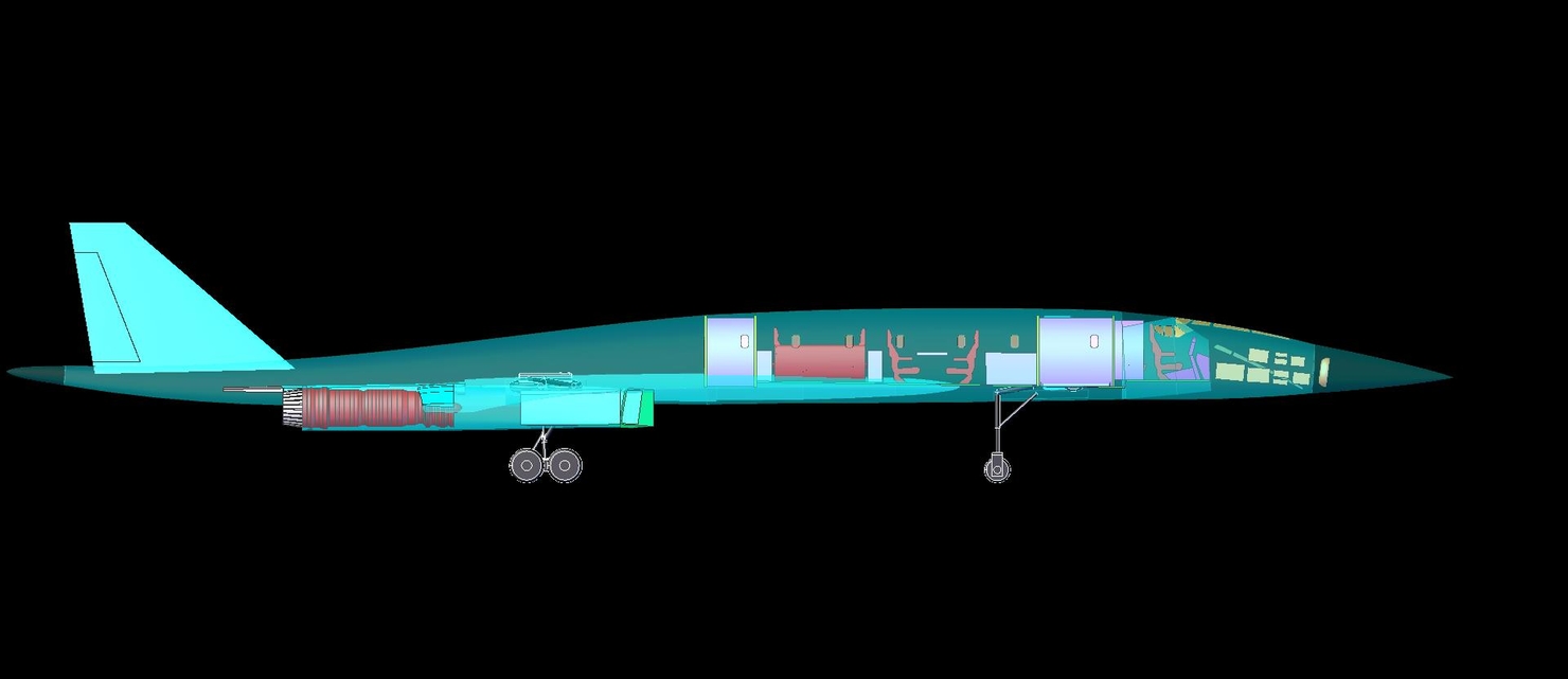 tu-444 supersonic business jet 3dm