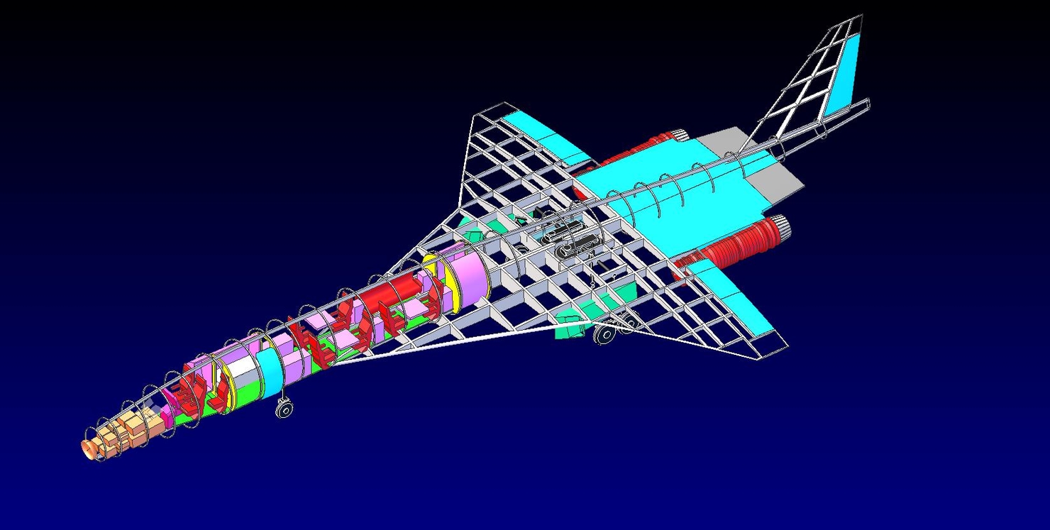 tu-444 supersonic business jet 3dm