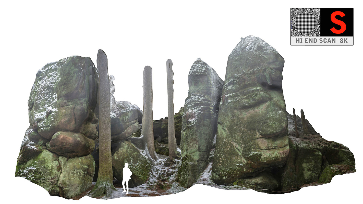 stone boulders scanned obj