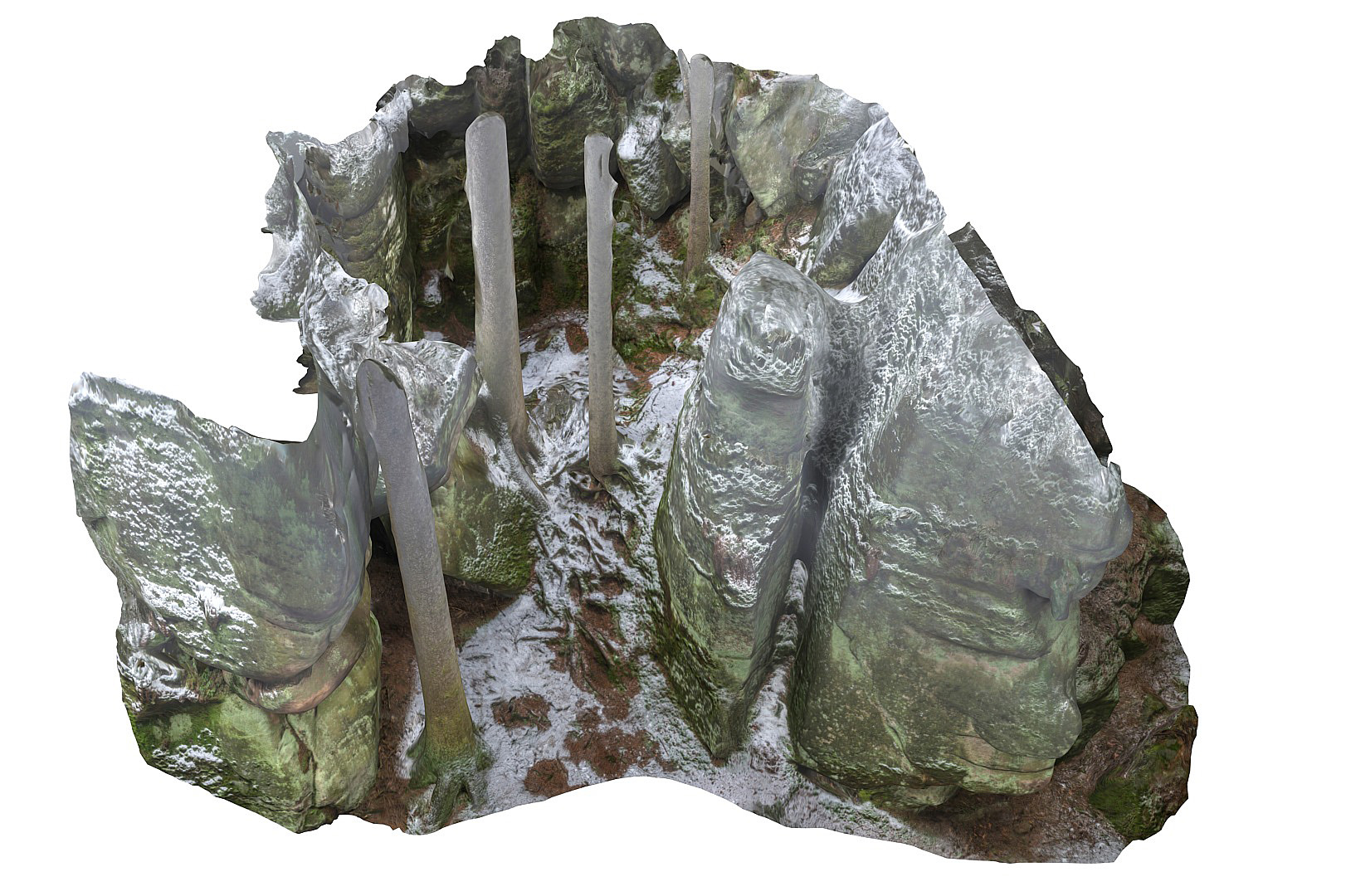 stone boulders scanned obj
