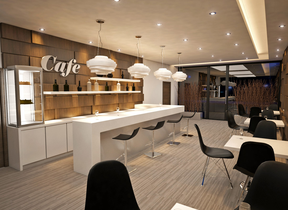 3d cafe interior model