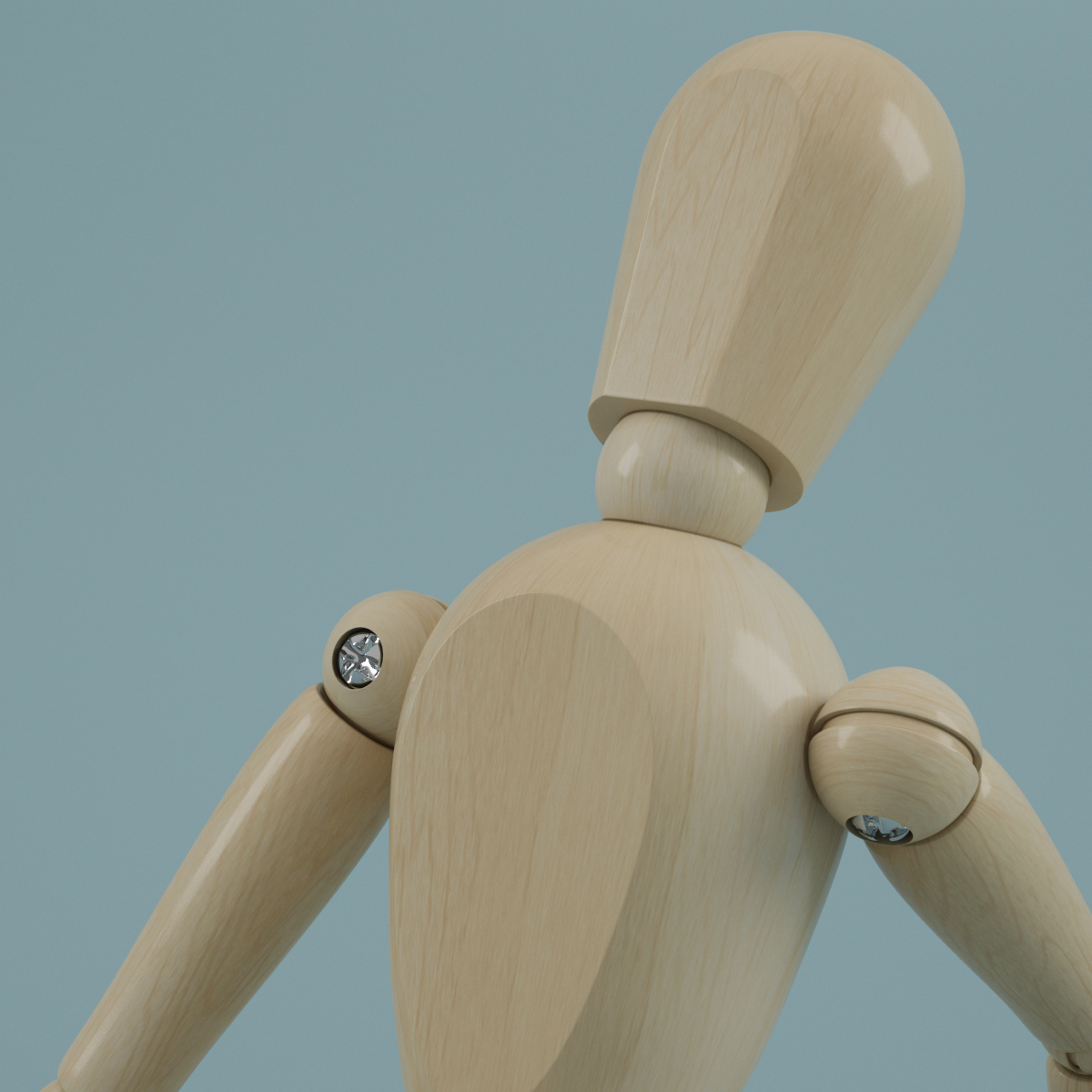 3ds max wooden mannequin wood