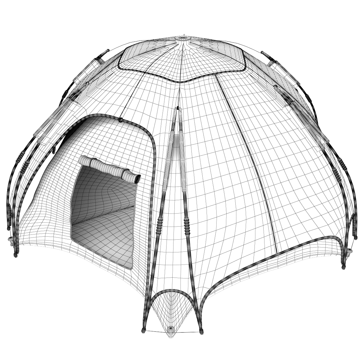 realistic camping tent 3d model