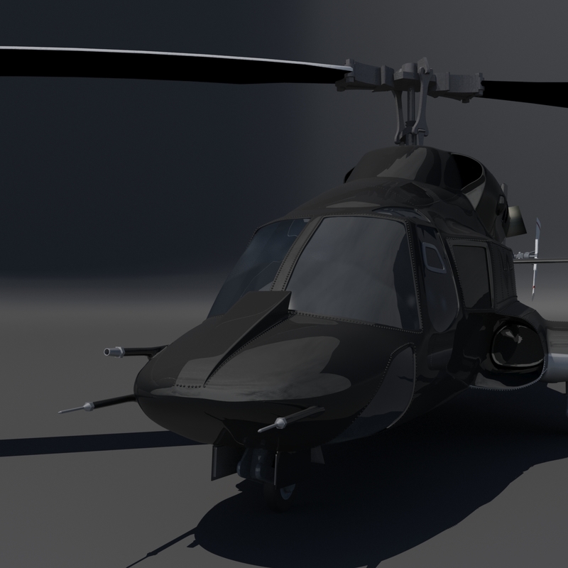 3d model airwolf weapons helcopter