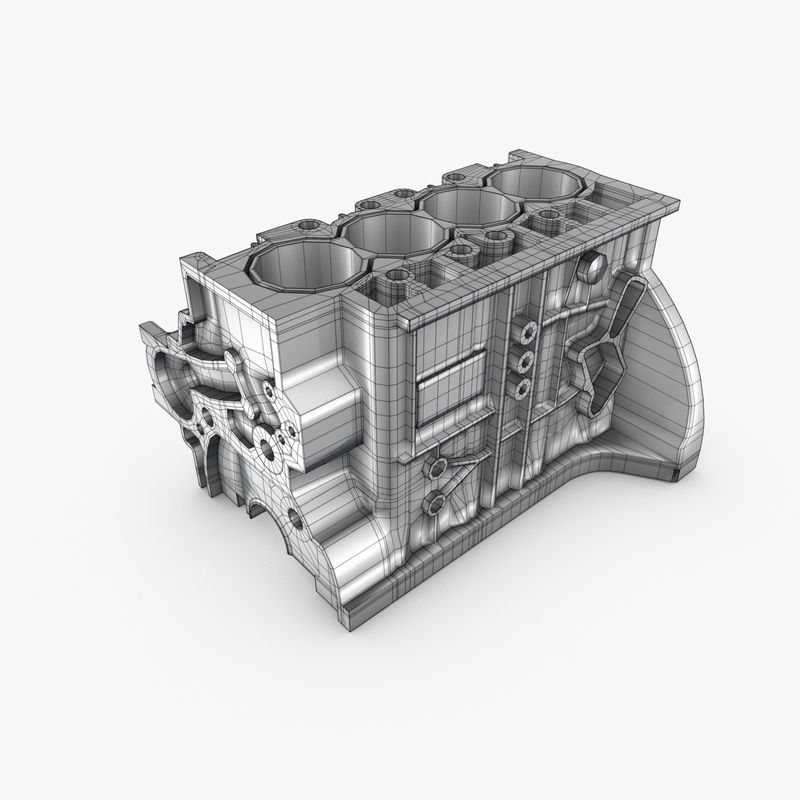 generic engine block 3d c4d