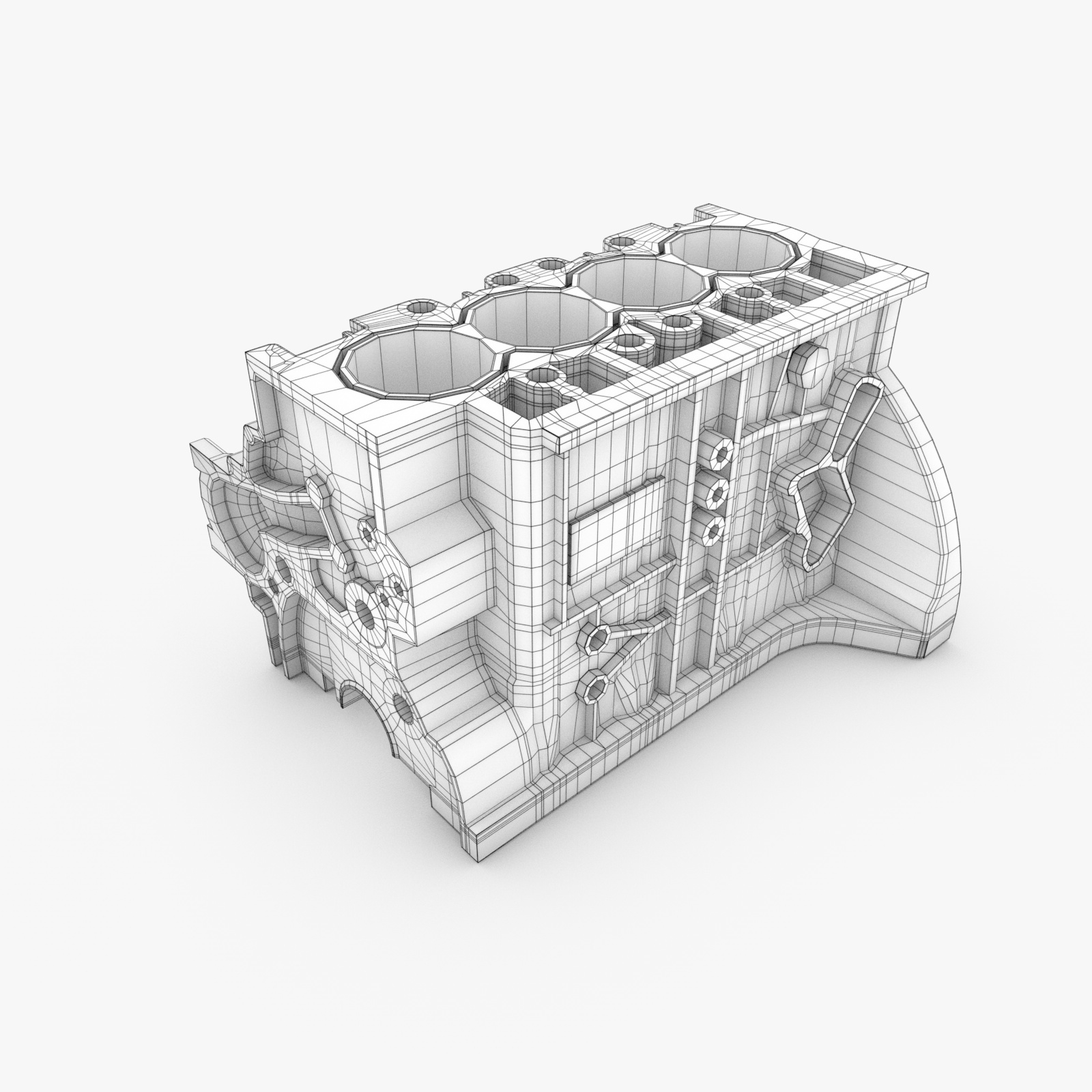 generic engine block 3d c4d