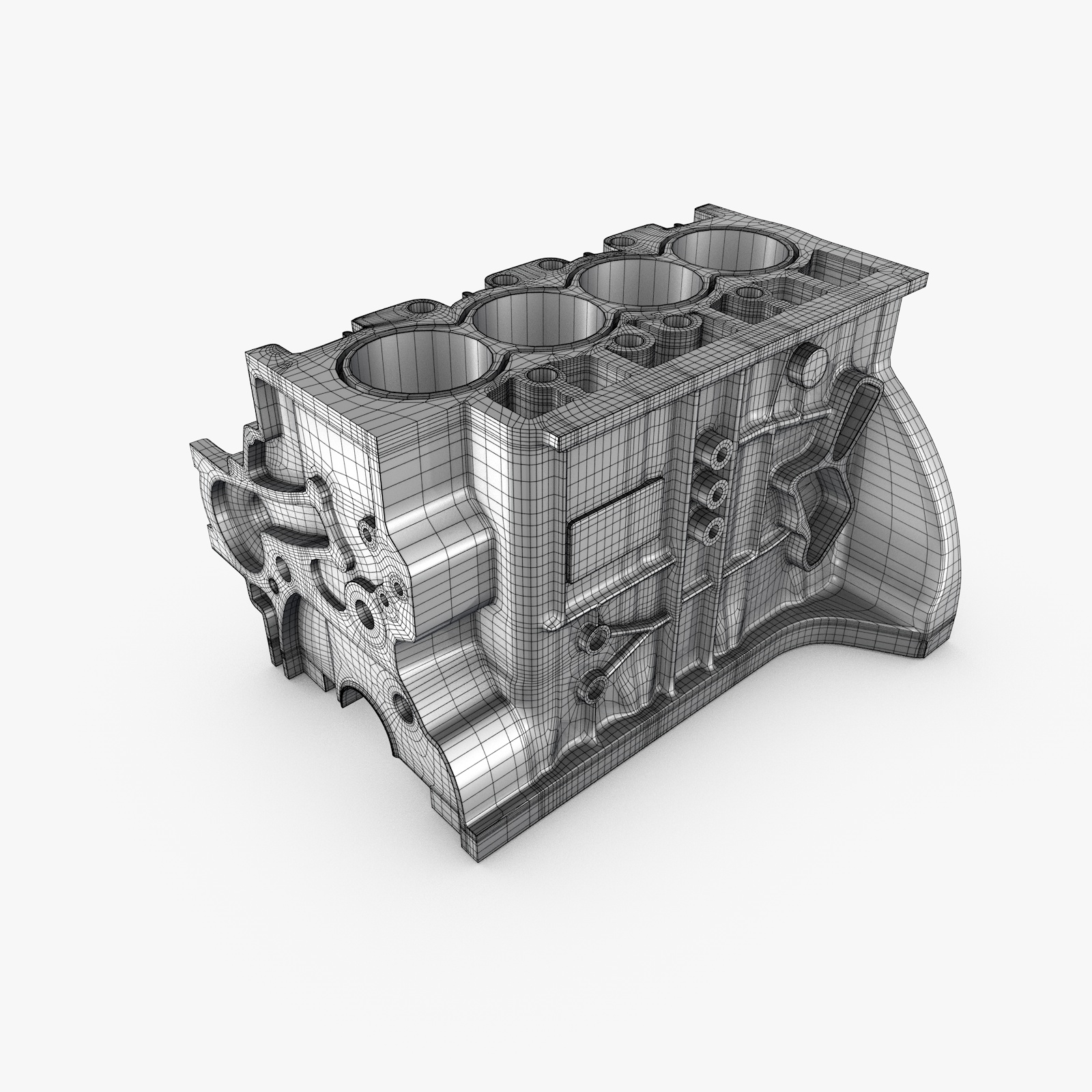 generic engine block 3d c4d