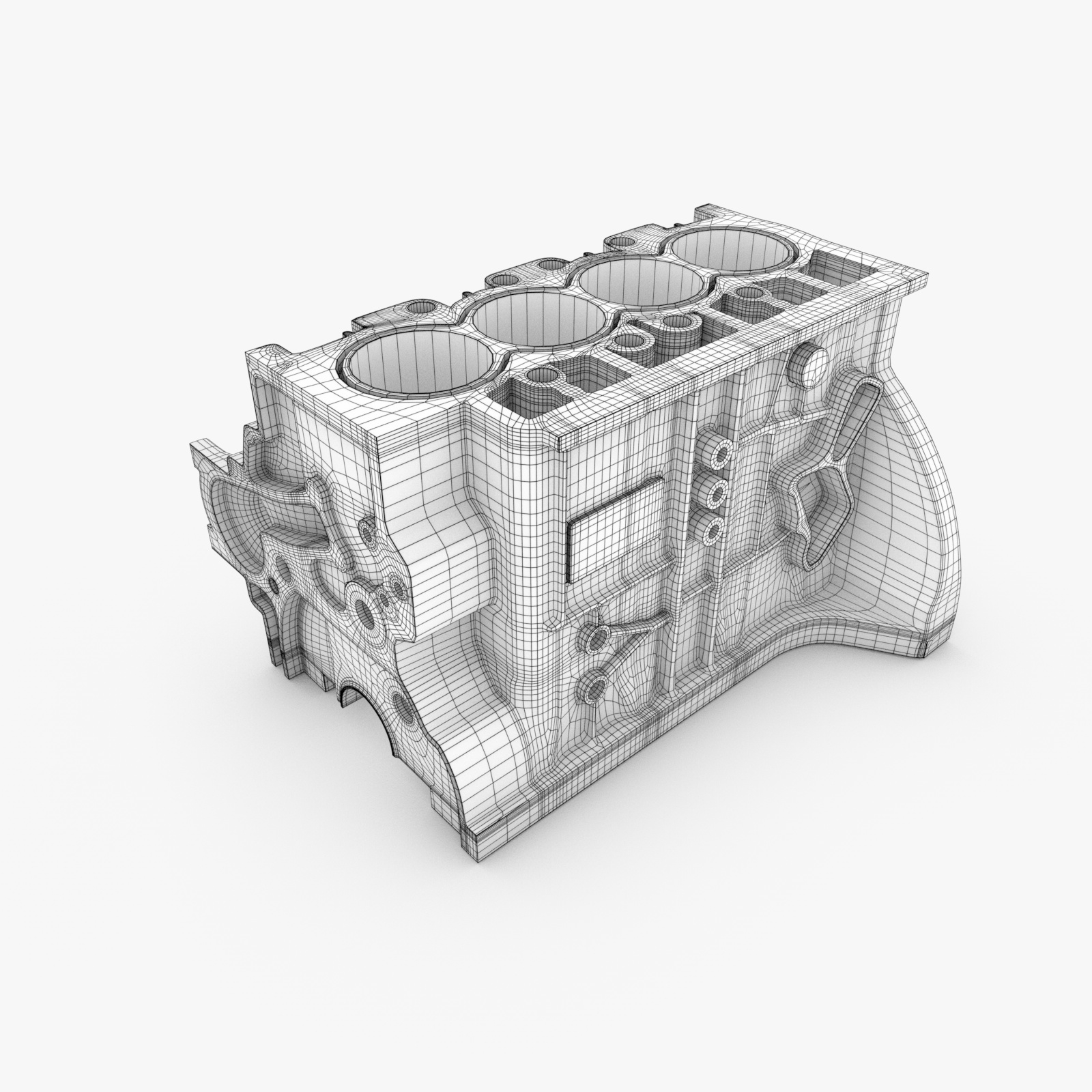 generic engine block 3d c4d