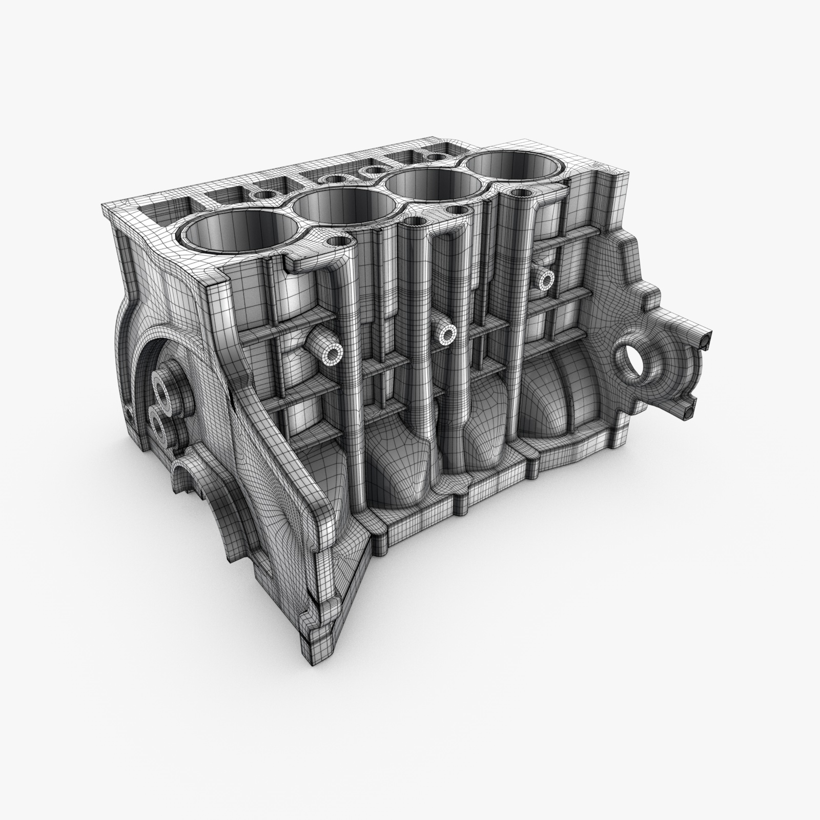 generic engine block 3d c4d
