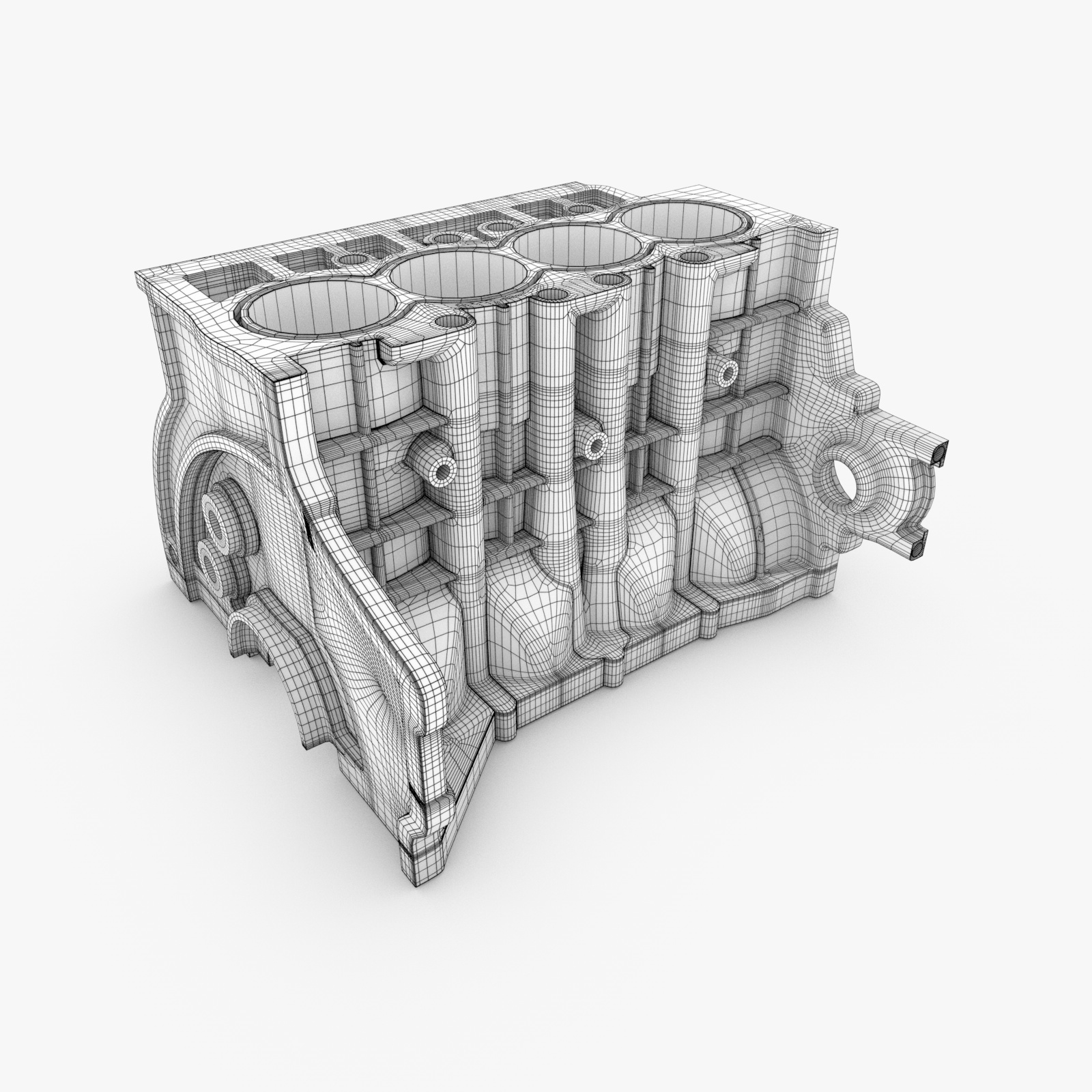 generic engine block 3d c4d