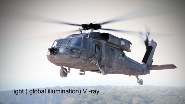 uh-60 black hawk vip 3d max
