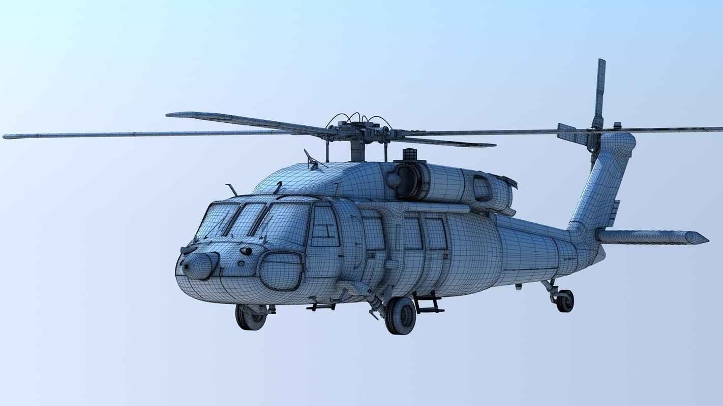 uh-60 black hawk vip 3d max