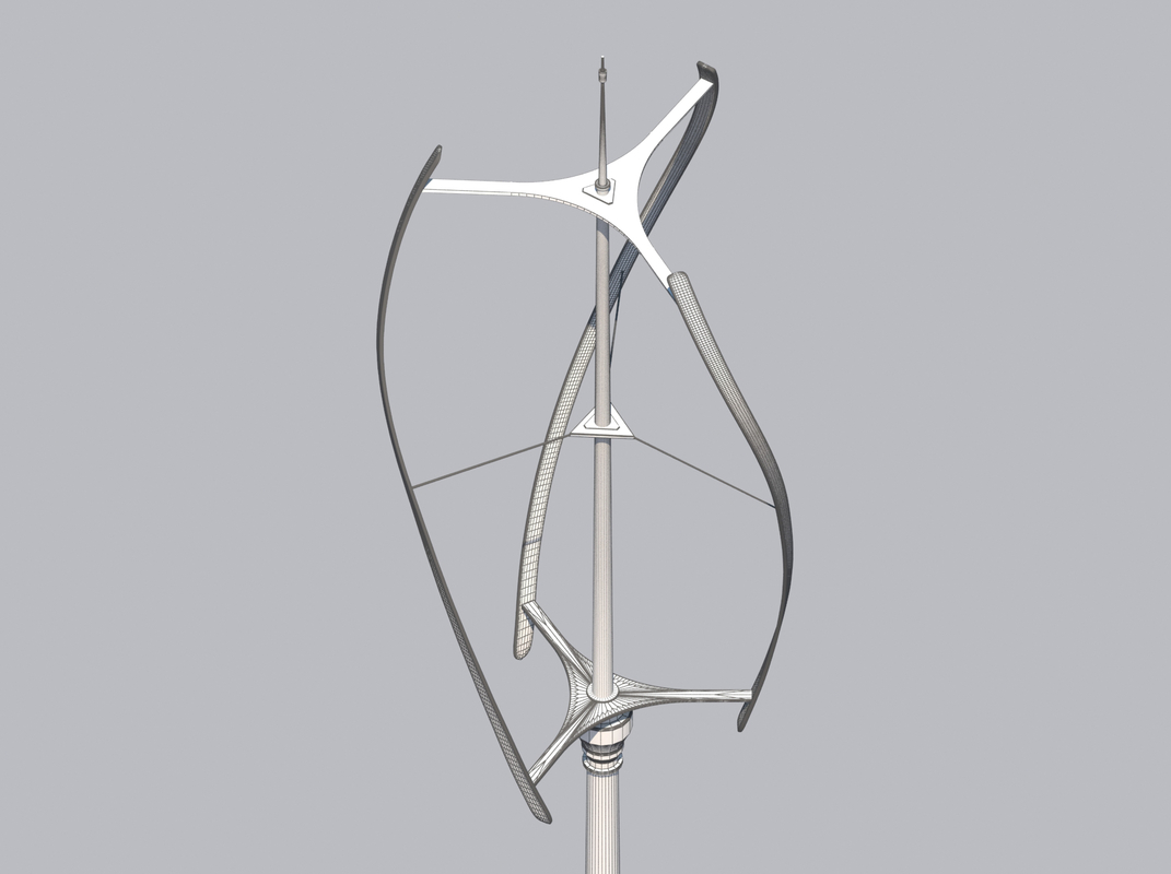 3d model of vertical axis wind turbine