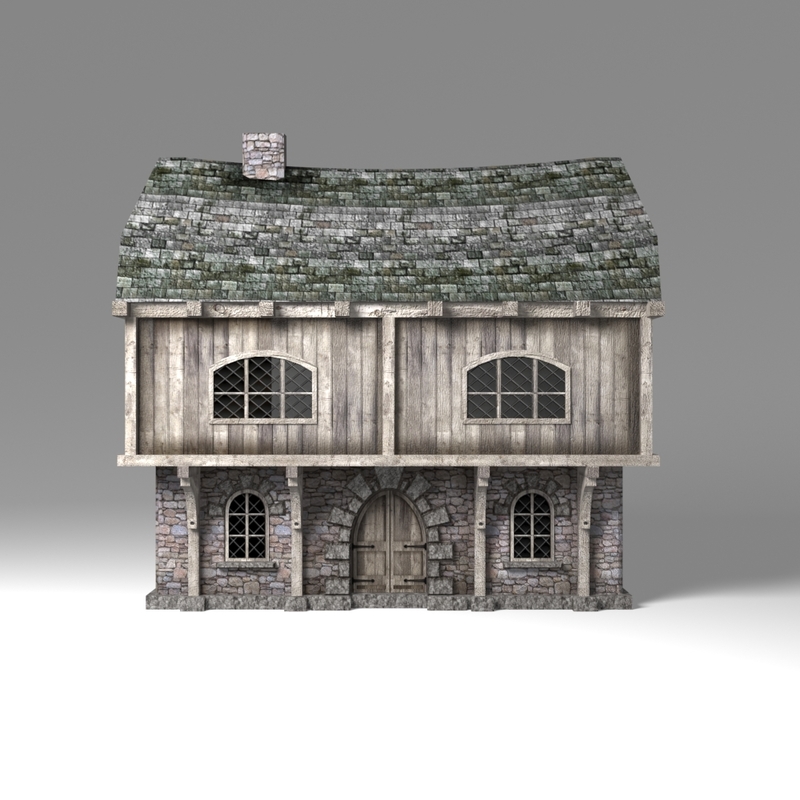 modelo 3d Casa de pueblo antiguo Low Poly - TurboSquid 894789