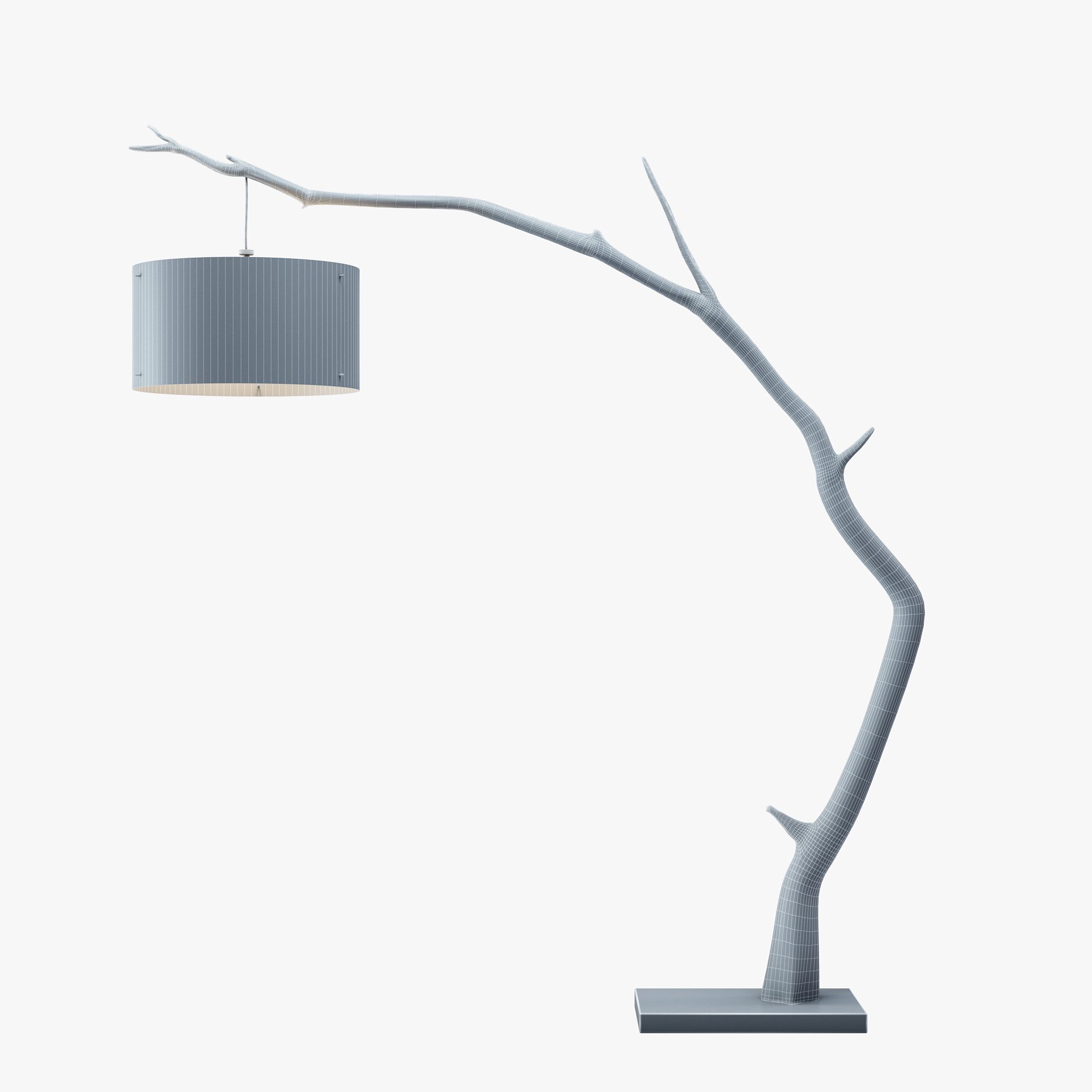 3d model wooden arc floor lamp