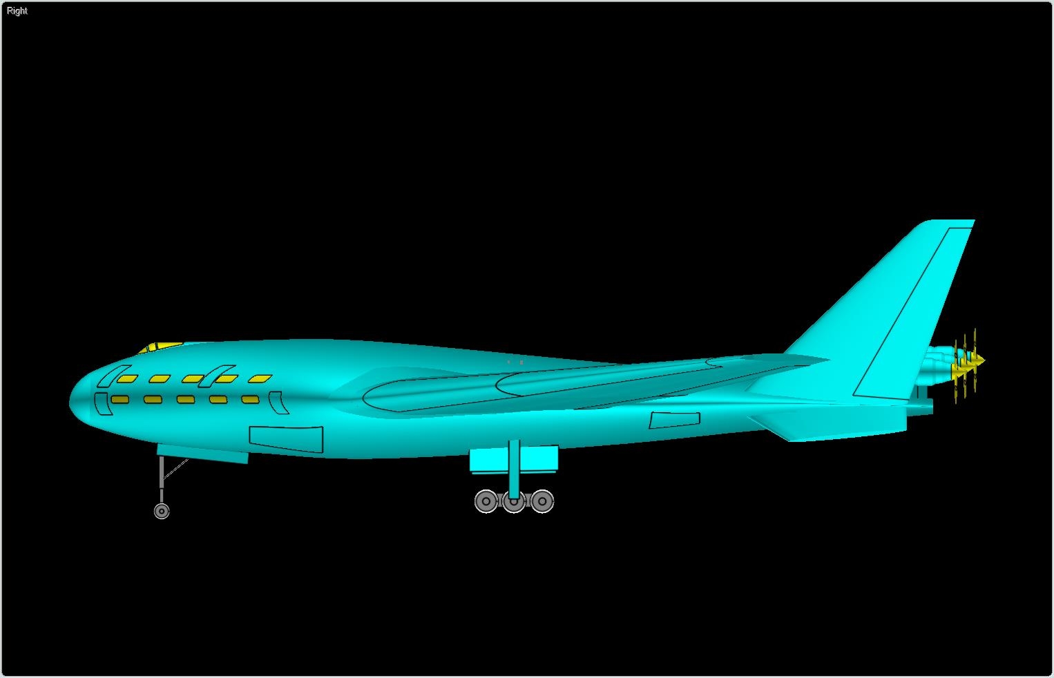 tu-404 mega transport solid 3d model