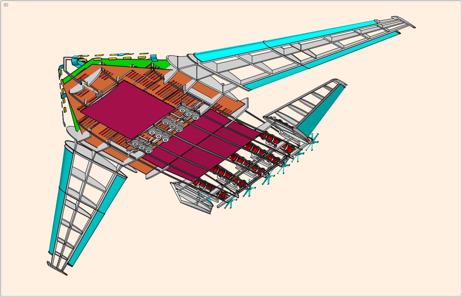 tu-404 mega transport solid 3d model