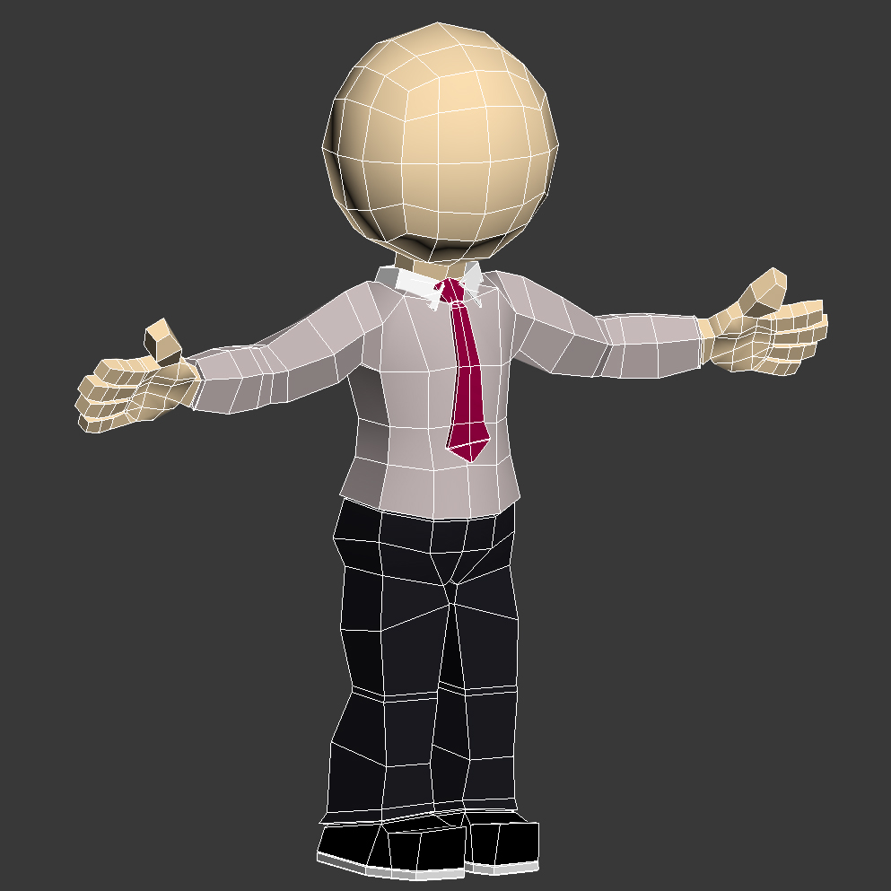 3dsmax character white human stickman