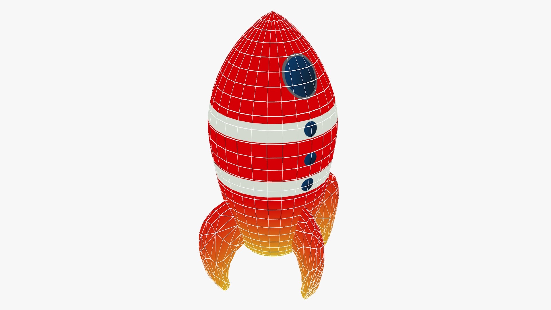 3d cartoon space rocket