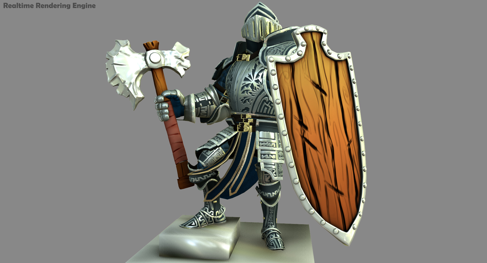 3d rigged knight series model